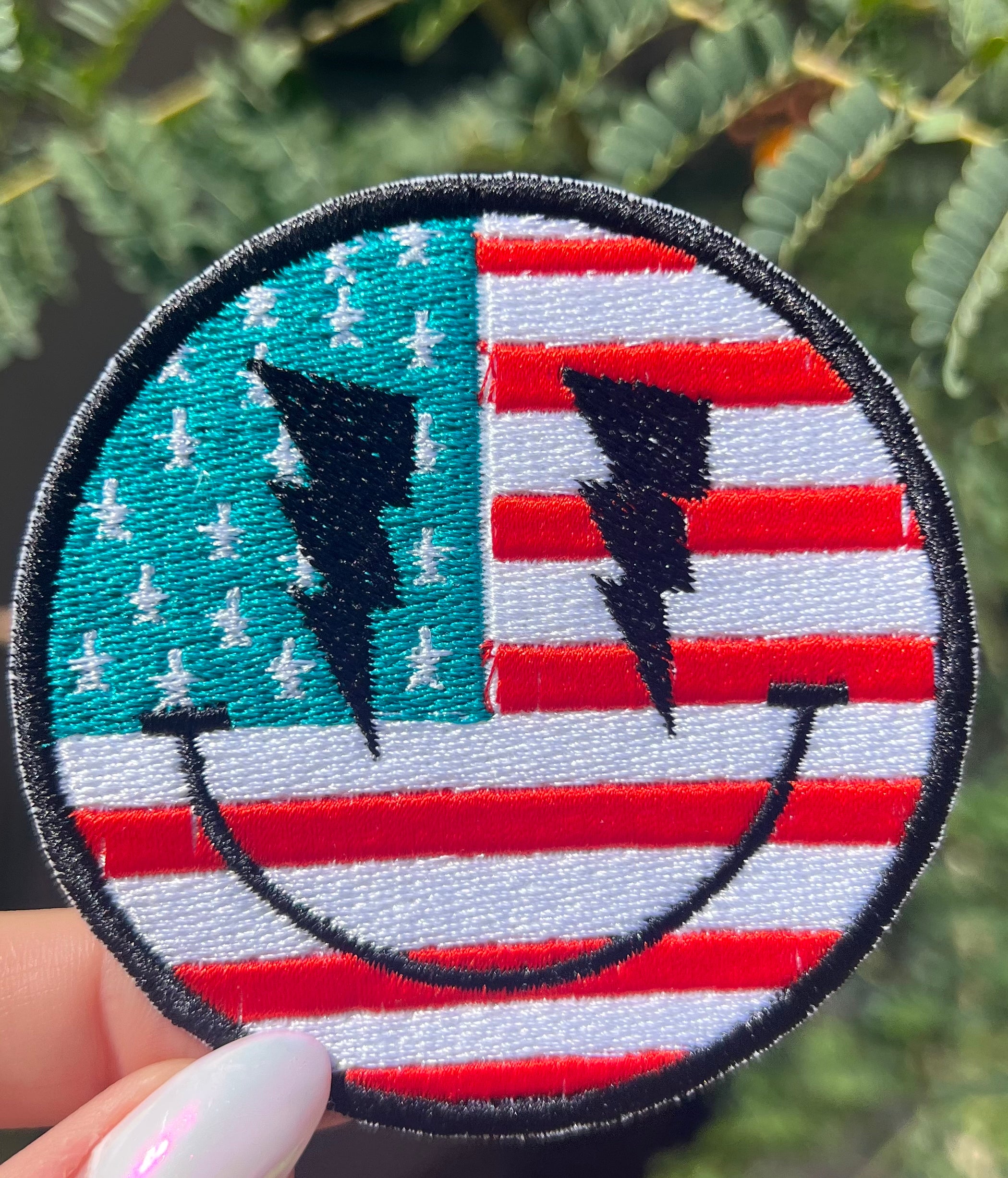 Lightning Bolt Flag Smiley Face – Salt & Light Brim Co